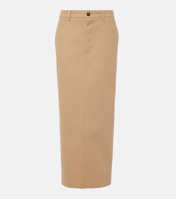 Wardrobe.NYC Drill Cotton Maxi Skirt - Neutrals