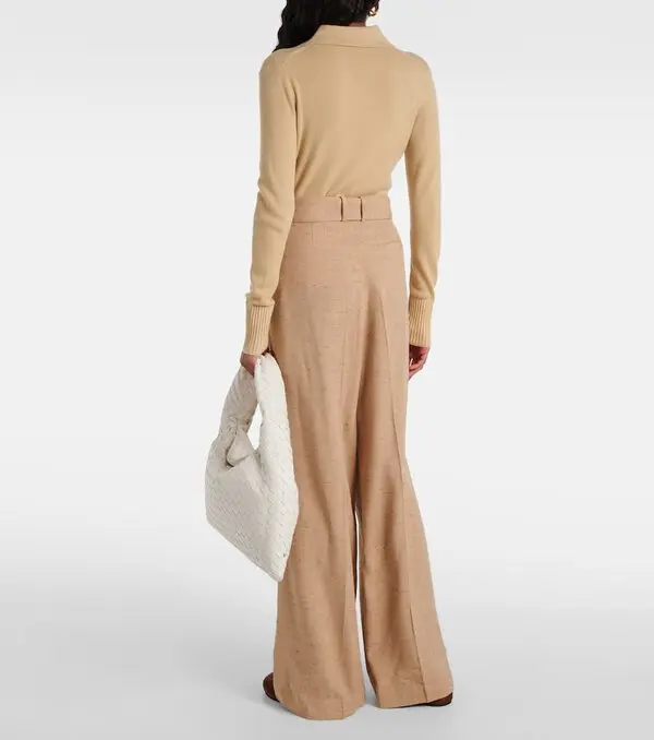 JOSEPH Atlas High-rise Wide-leg Pants