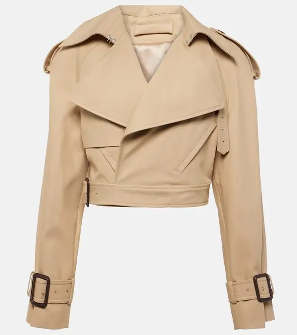 Wardrobe.NYC Cropped Cotton Jacket - Neutrals