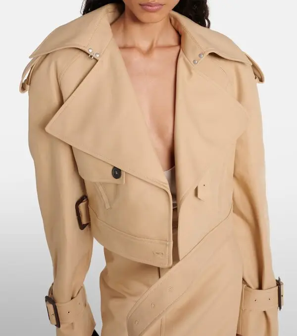 Wardrobe.NYC Cropped Cotton Jacket - Neutrals