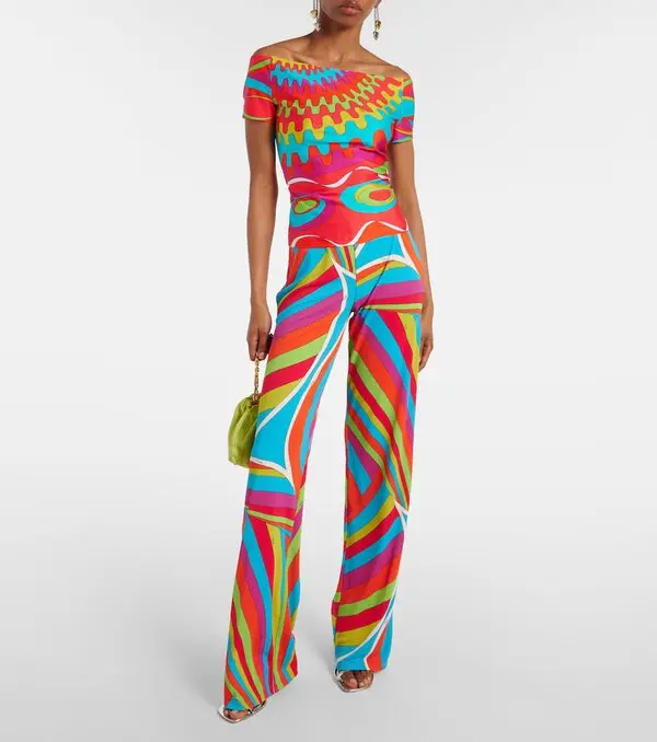 Emilio Pucci Iride Printed Straight Pants - Multicoloured