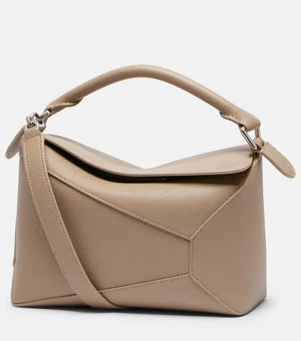 Loewe Puzzle Small Leather Shoulder Bag - Beige