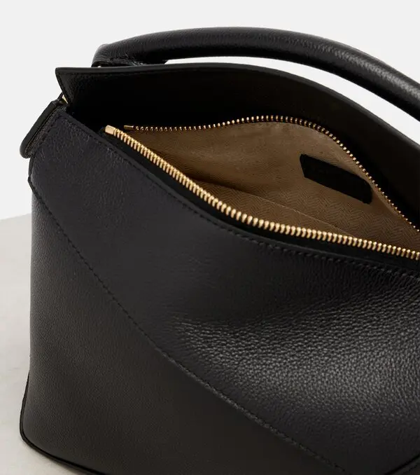 Loewe Puzzle Small Leather Shoulder Bag - Black