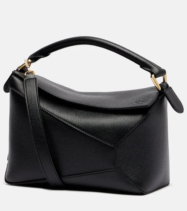 Loewe Puzzle Small Leather Shoulder Bag - Black