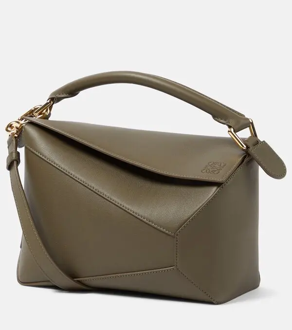 Loewe Puzzle Small Leather Shoulder Bag - Green