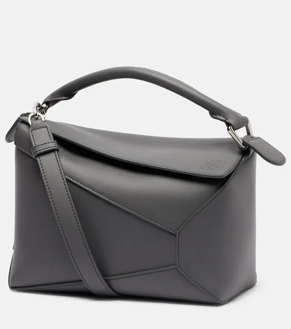 Loewe Puzzle Small Leather Shoulder Bag - Grey