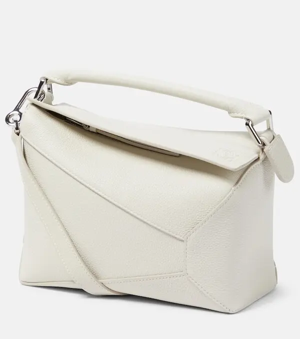 Loewe Puzzle Small Leather Shoulder Bag - White