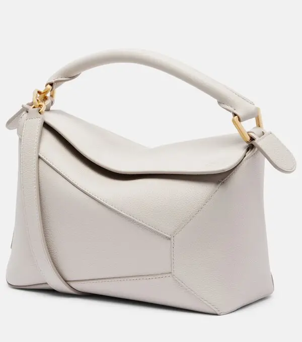 Loewe Puzzle Small Leather Shoulder Bag - White