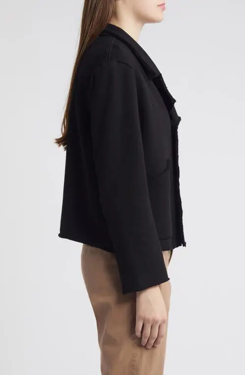 Frank & Eileen Mini Belfast Crop Knit Pea Coat - Black