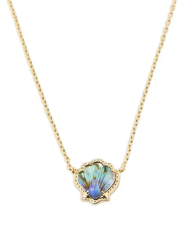 Kendra Scott Brynne Stone Shell Pendant Necklace - Gold Abalo