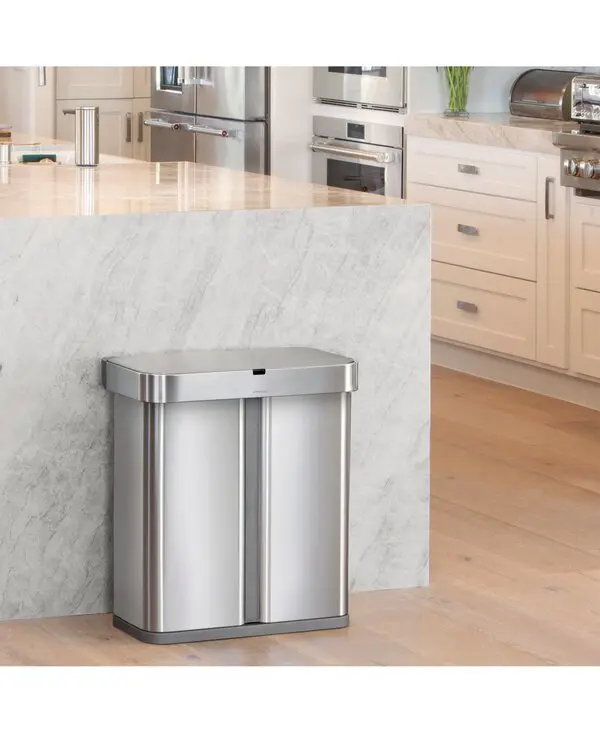 SIMPLEHUMAN 58 Liter Sensor Recycling Trash Can With Liner Pocket