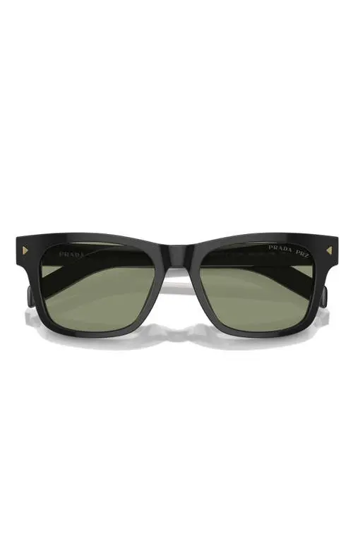 Prada 55mm Polarized Rectangular Sunglasses