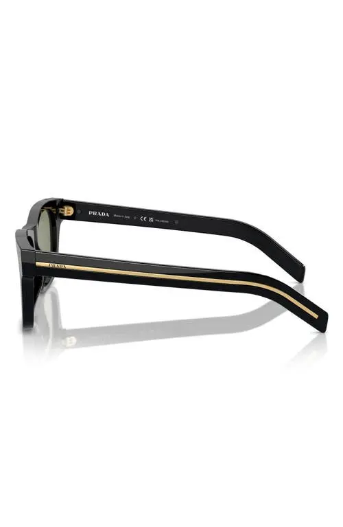Prada 55mm Polarized Rectangular Sunglasses