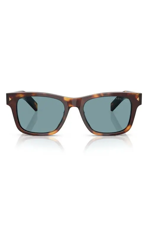 Prada 55mm Polarized Rectangular Sunglasses - Green Tortoise