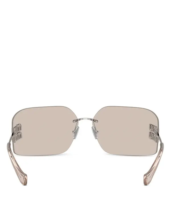 Miu Miu 80mm Metal Shield Sunglasses - Silver/gray Mirrored Solid