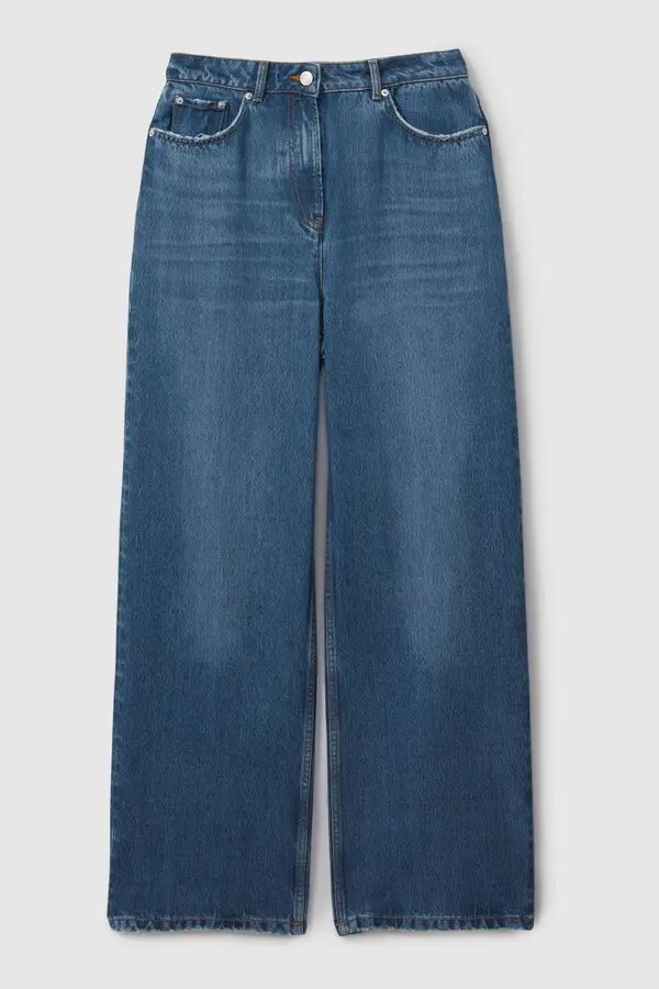 REISS Lyle Relaxed Wide Leg Jeans