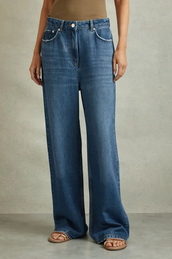 REISS Lyle Relaxed Wide Leg Jeans