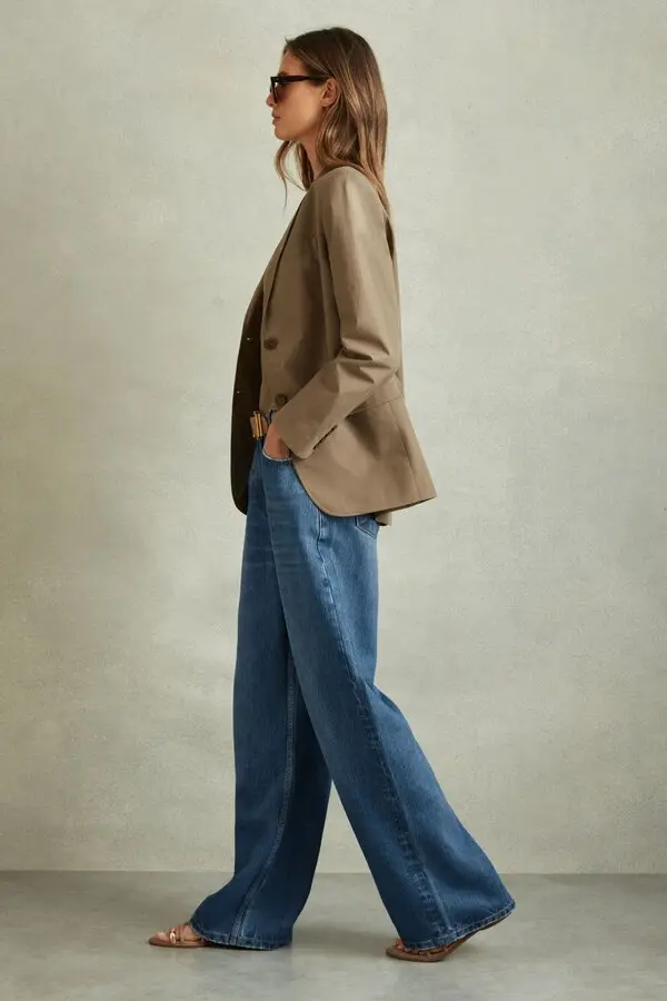 REISS Lyle Relaxed Wide Leg Jeans