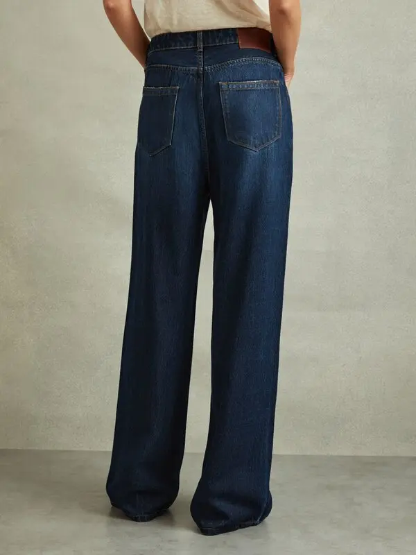 REISS Lyle Petite Relaxed Wide-leg Jeans
