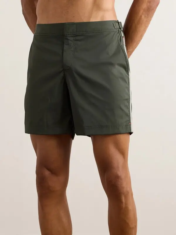 Orlebar Brown Bulldog Straight-leg Mid-length Swim Shorts - Green