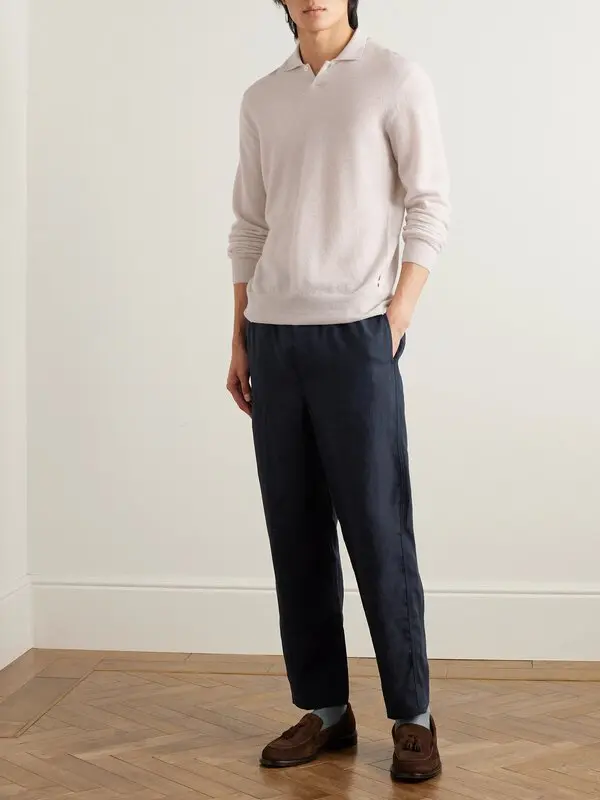 Orlebar Brown Alex Tapered Linen Drawstring Trousers - Blue