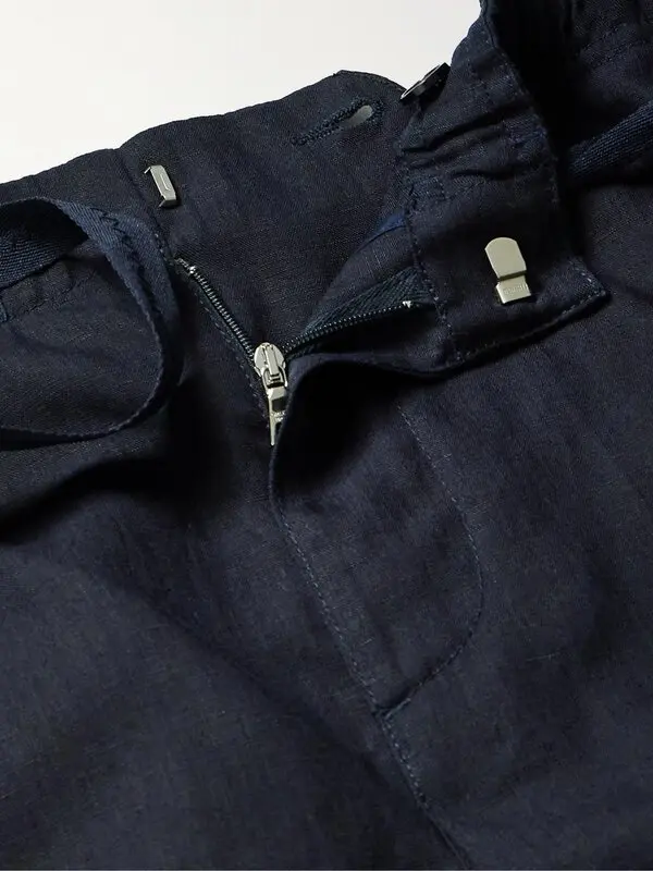Orlebar Brown Alex Tapered Linen Drawstring Trousers - Blue