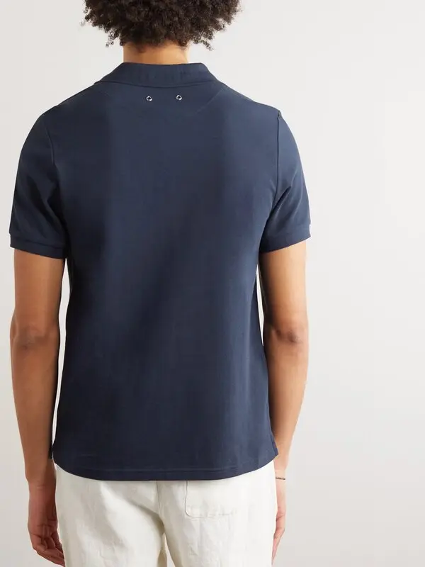 Vilebrequin Slim-fit Logo-embroidered Cotton-piqué Polo Shirt - Blue