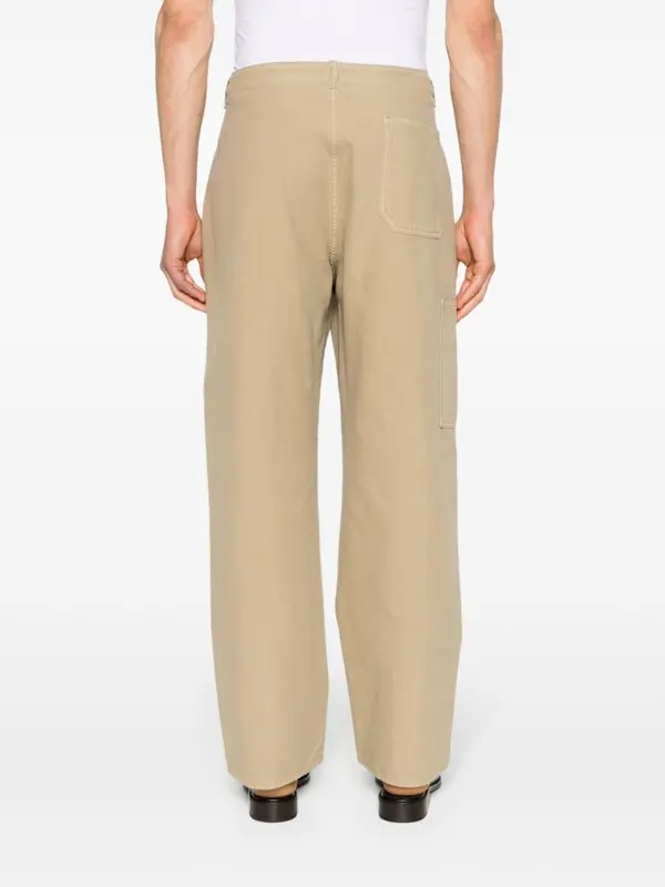 The Row Neutral Marlon Straight-Leg Trousers In Neutrals - 25% Off