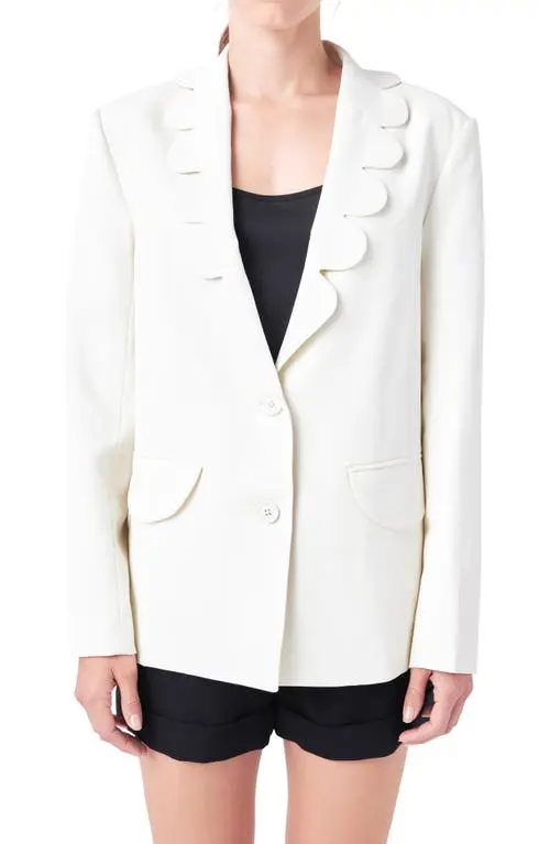 English Factory Scallop Collar Blazer