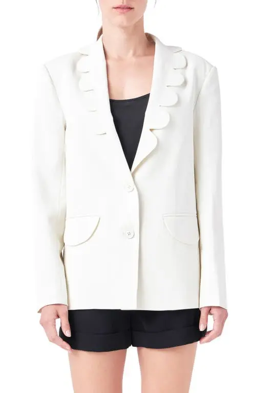 English Factory Scallop Collar Blazer