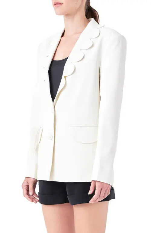 English Factory Scallop Collar Blazer