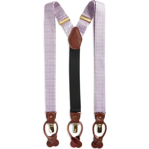 CLIFTON WILSON Polka Dot Suspenders - Lavender