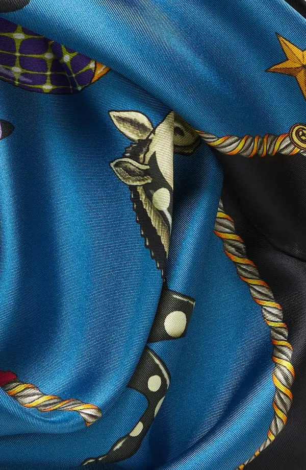 Echo The Menagerie Silk Square Scarf - Blue Depths