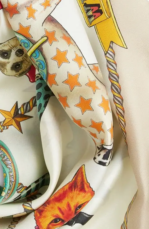 Echo The Menagerie Silk Square Scarf - Cream