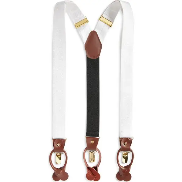 CLIFTON WILSON Silk Suspenders - White