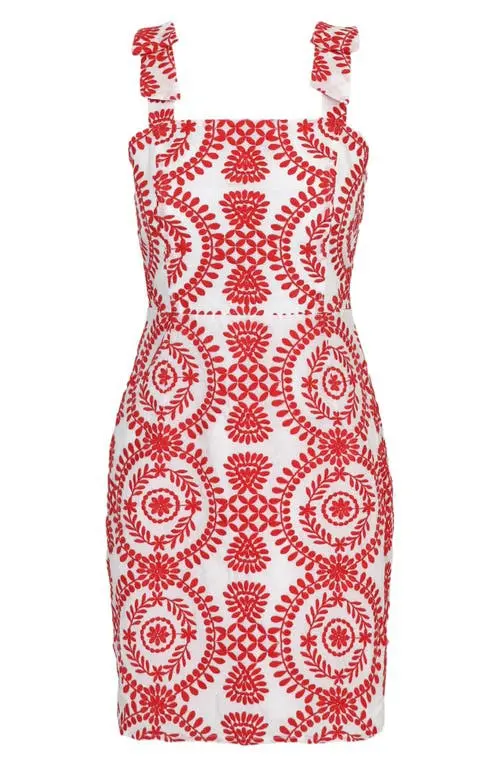 Adelyn Rae Carrie Embroidered Mini Dress