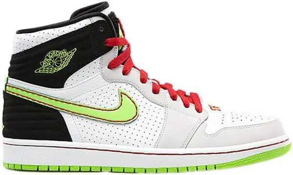JORDAN 1 Retro High-top Sneakers - White/electric Green/black