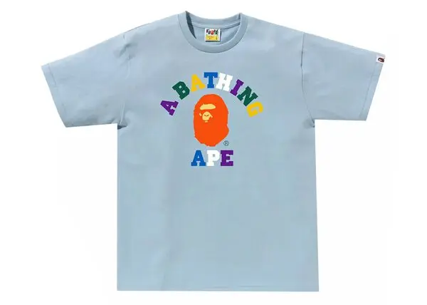 A BATHING APE Colors College Tee Shirt - Sax