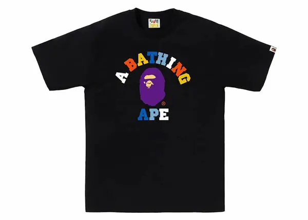 A BATHING APE Colors College Tee Shirt - Black