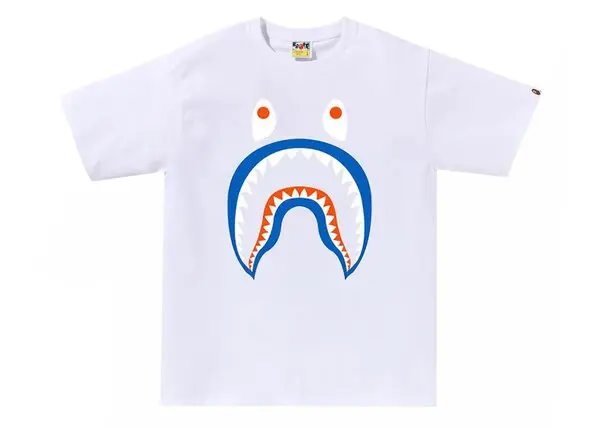 A BATHING APE Colors Shark Ponr Tee Shirt - White