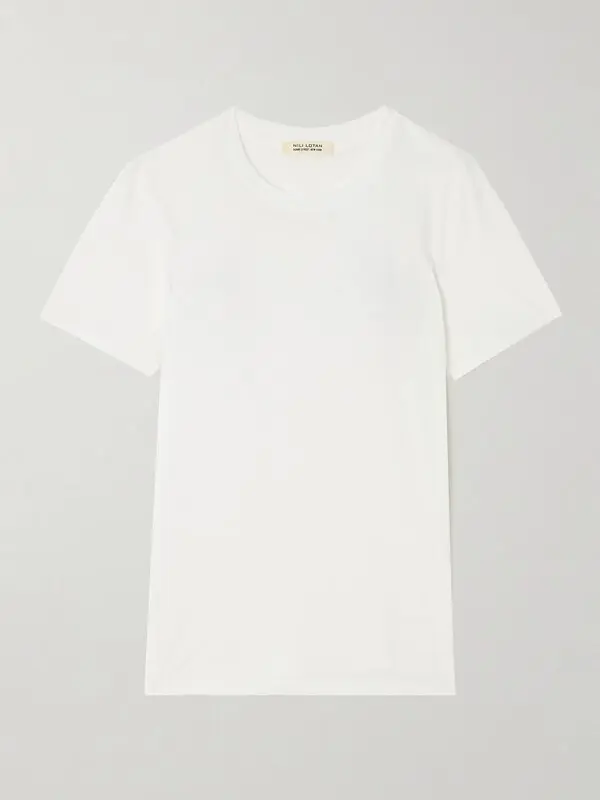NILI LOTAN Mariela Cotton-jersey T-shirt - White