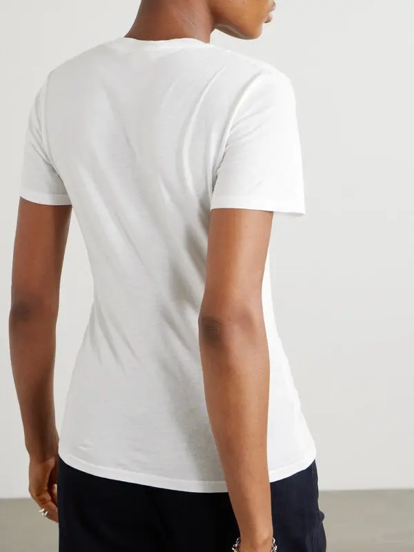 NILI LOTAN Mariela Cotton-jersey T-shirt - White