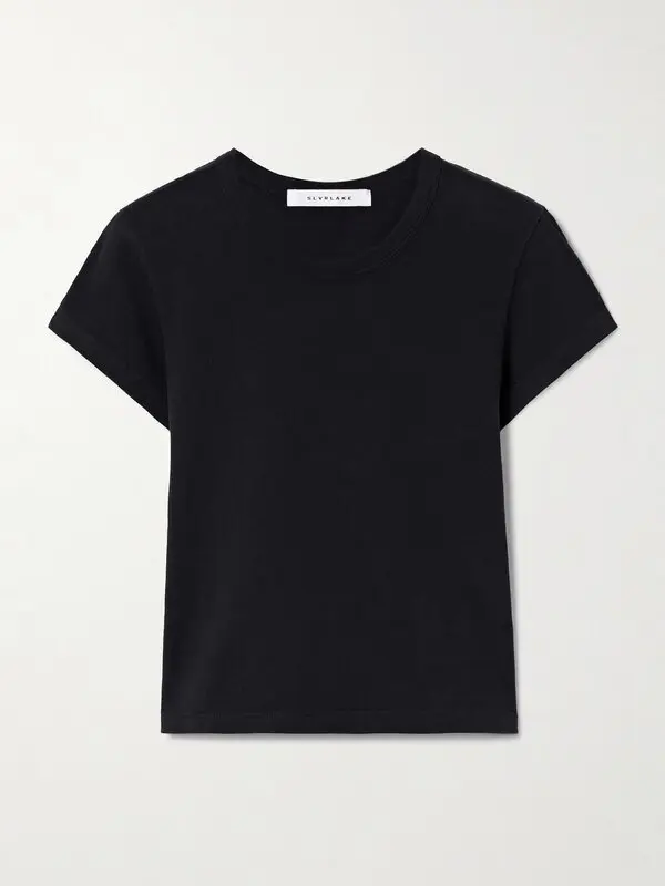 SLVRLAKE Easy Cotton-jersey T-shirt - Black