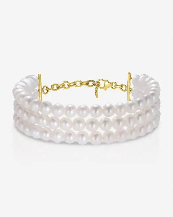 Ring Concierge Three Row Pearl Bracelet - One-color