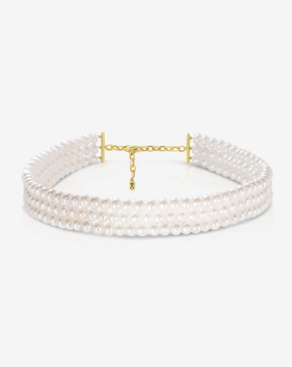 Ring Concierge Three Row Pearl Choker - One-color