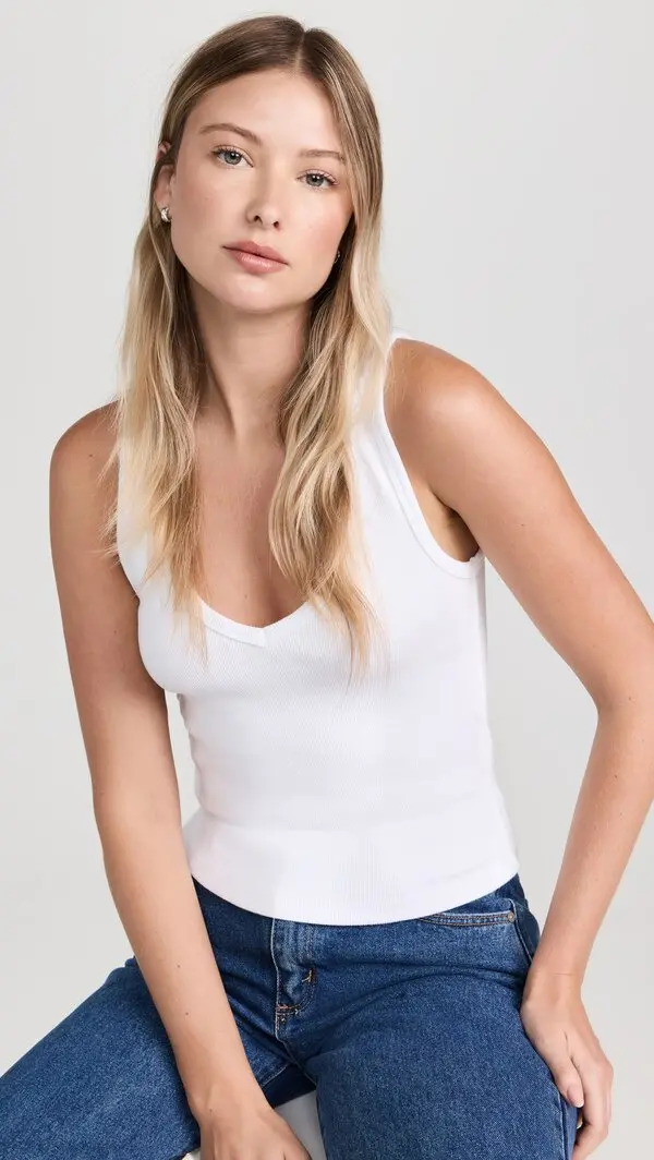 PERFECTWHITETEE V-neck Ribbed Tank