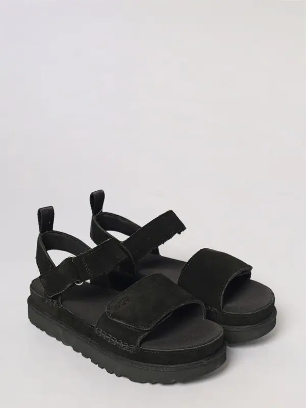 UGG Goldenstar Suede Platform Sandals - Black