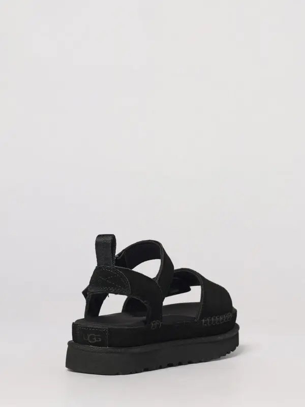 UGG Goldenstar Suede Platform Sandals - Black