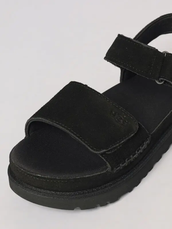 UGG Goldenstar Suede Platform Sandals - Black