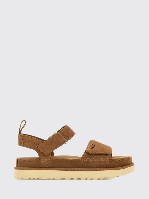 UGG Goldenstar Suede Platform Sandals - Brown